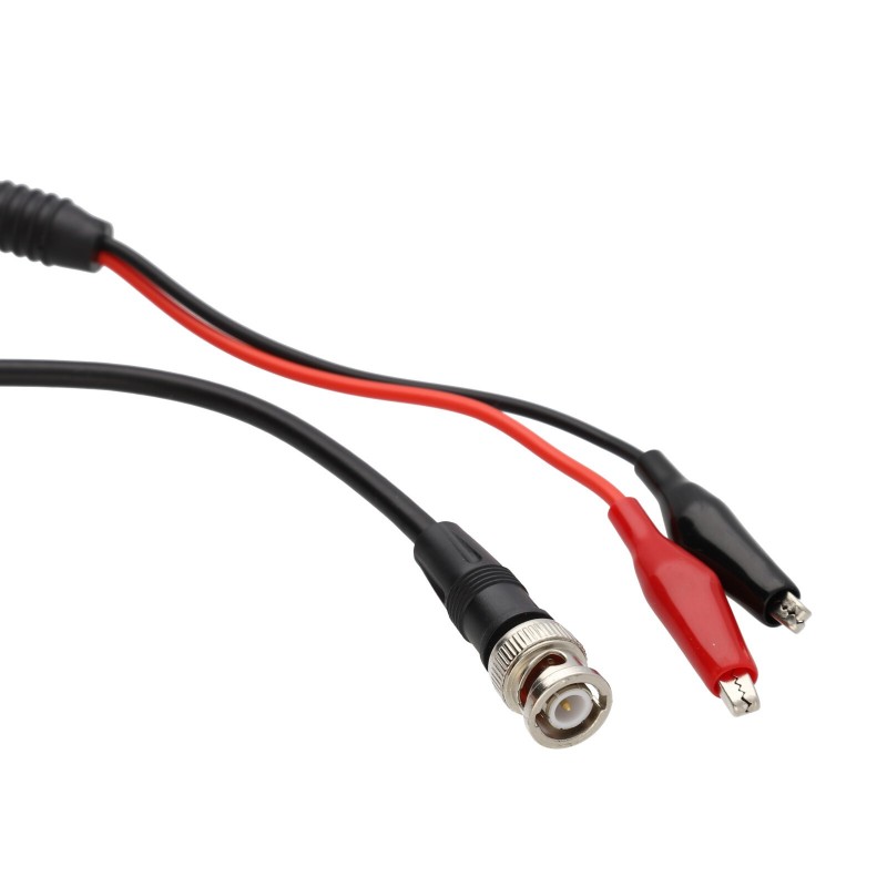 BNC Plug Test Measurement Lead with 2 x Crocodile Clips Black Red Cable 2m
